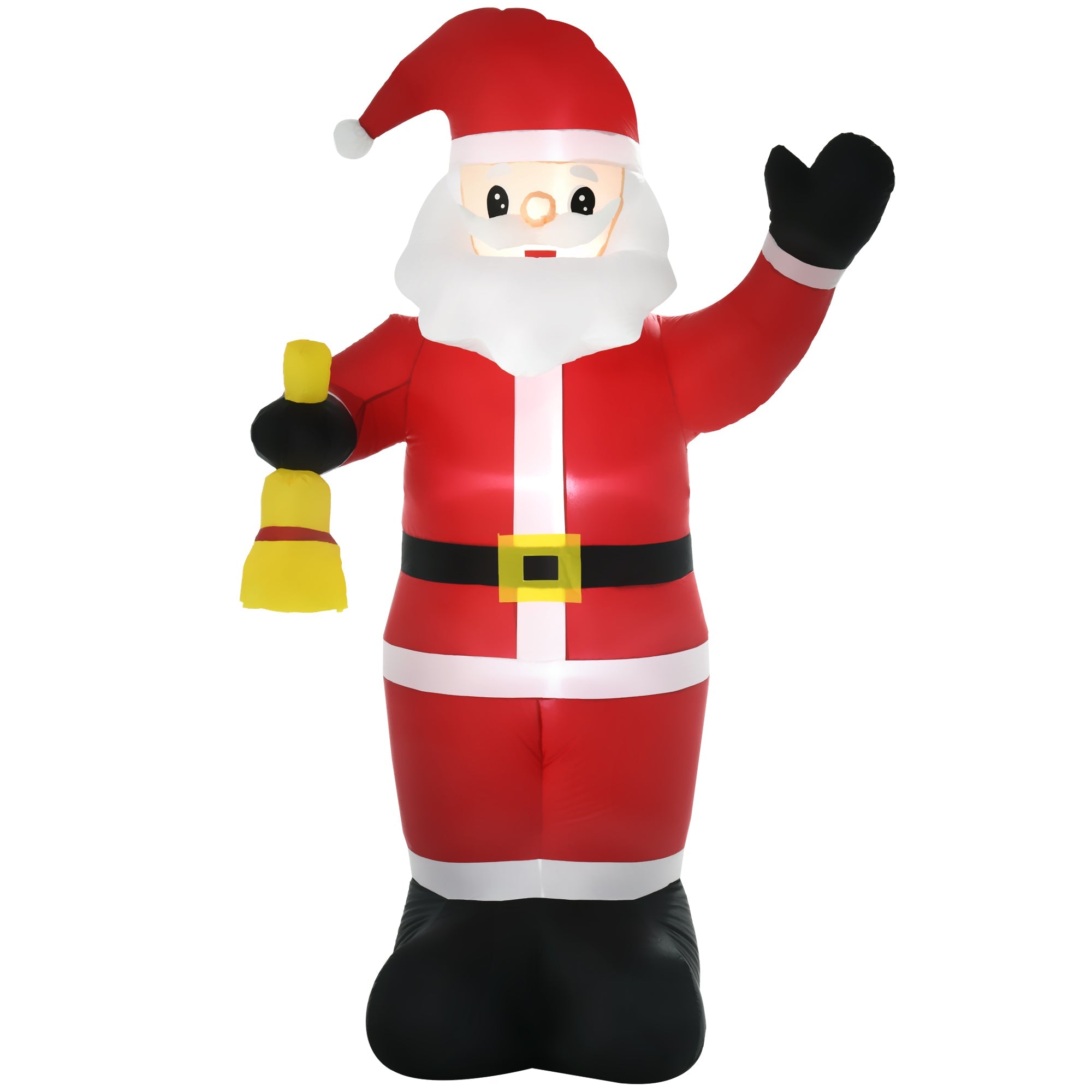HOMCOM Festive 8ft Inflatable Santa for Yard with LED & Bell ...